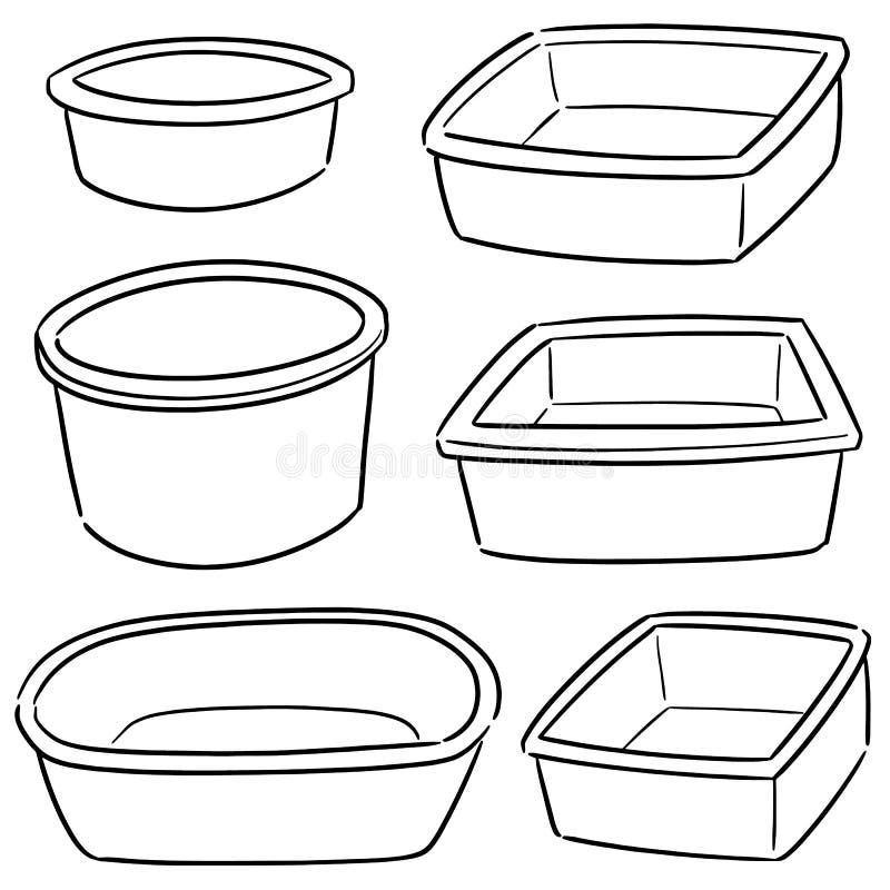 Vector Set of Plastic Basin Stock Vector - Illustration of clipart ...