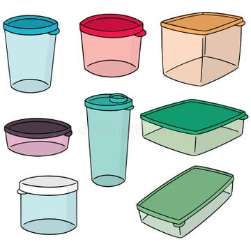 Vector Set of Plastic Container Stock Vector - Illustration of ...