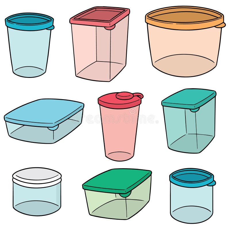 Vector Set of Plastic Container Stock Vector - Illustration of ...