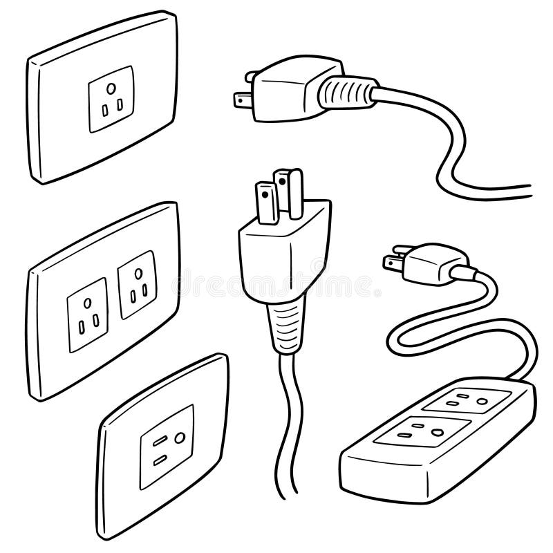Vector set of plugs stock vector. Illustration of interface - 117704768