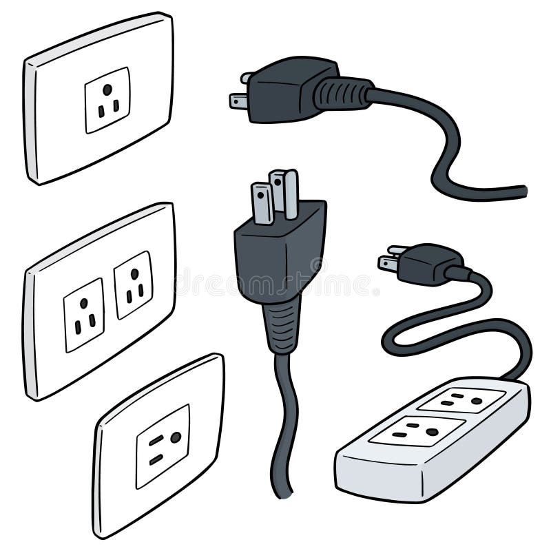 Vector set of plugs stock vector. Illustration of icon - 121026328