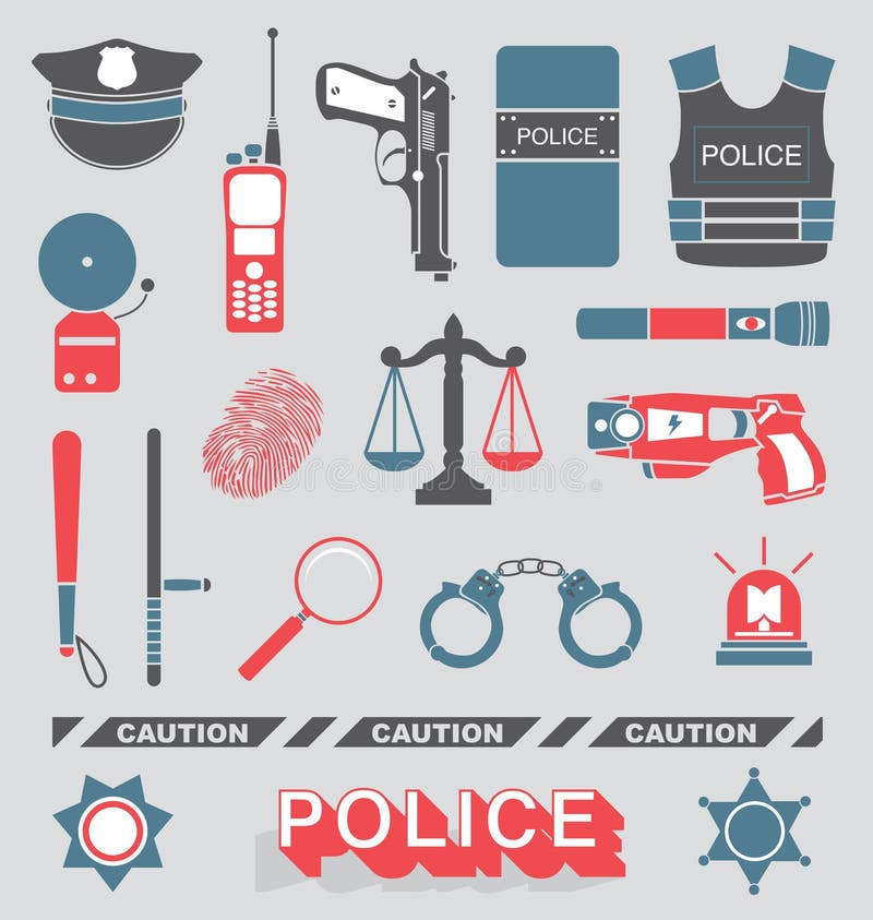 Vector Set: Firefighter Flat Icons and Symbols Stock Vector ...