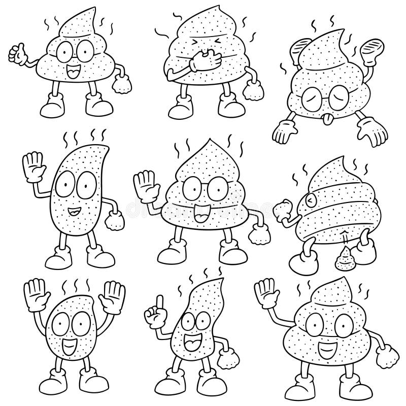 Vector set of poop stock vector. Illustration of cute - 133588309