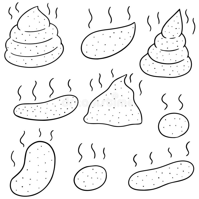 Vector set of poop stock vector. Illustration of draw - 133588299