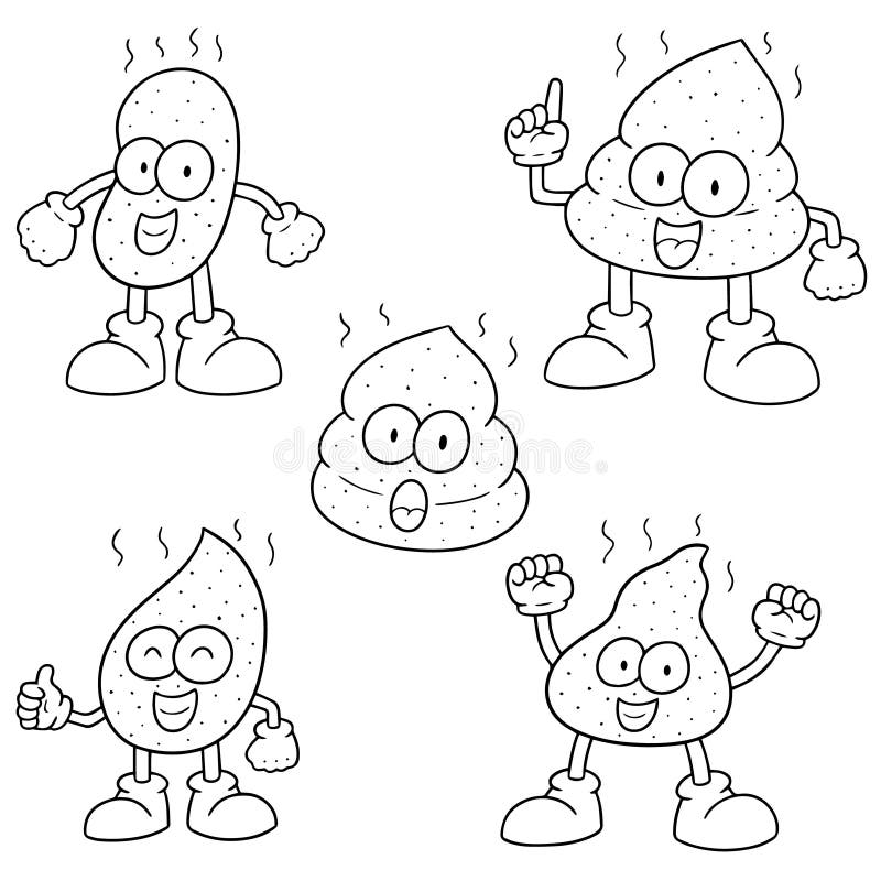 Vector set of poop stock vector. Illustration of brown - 118215108