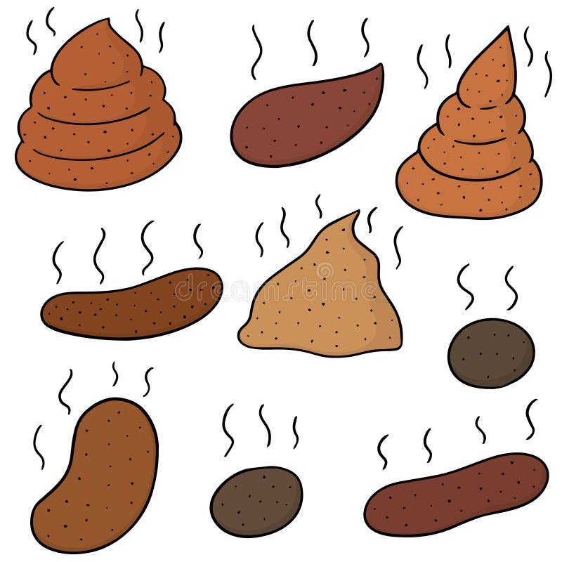 Vector set of poop stock vector. Illustration of cute - 133588309
