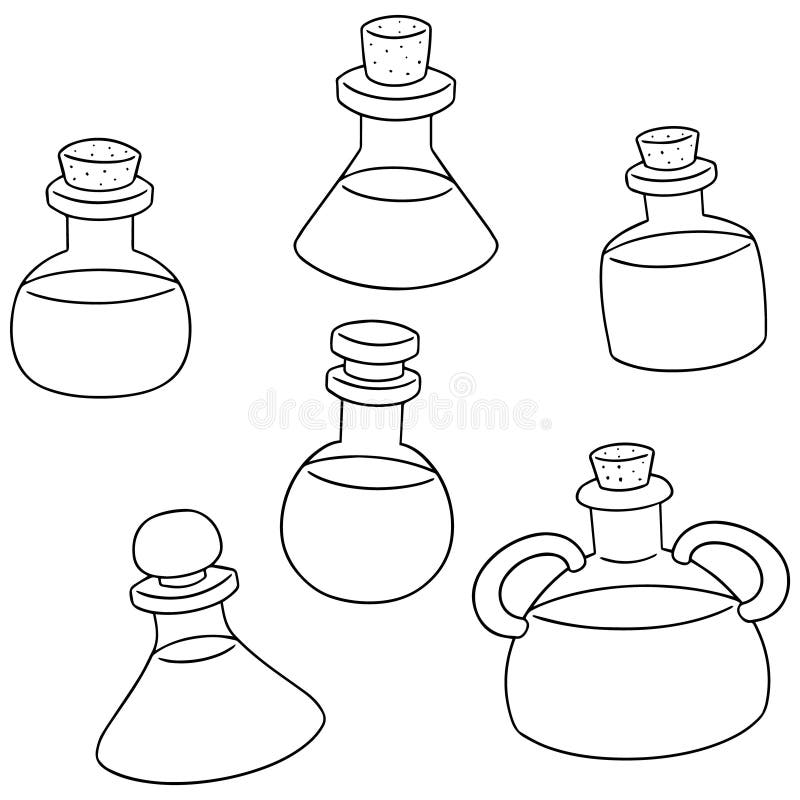 Vector set of potion stock vector. Illustration of collection - 117698179