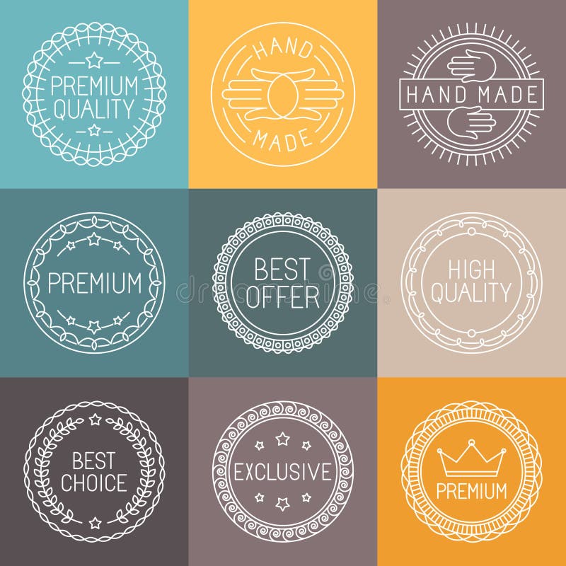 Premium Crown Badges Vector Element Collection Stock Illustrations ...