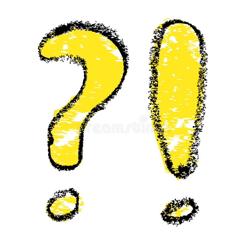 Vector Set 2 Question and Answer from Black Yellow Crayon Stock Vector ...