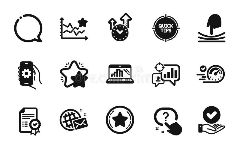 Vector Set of Question Button, World Mail and Speech Bubble Icons ...