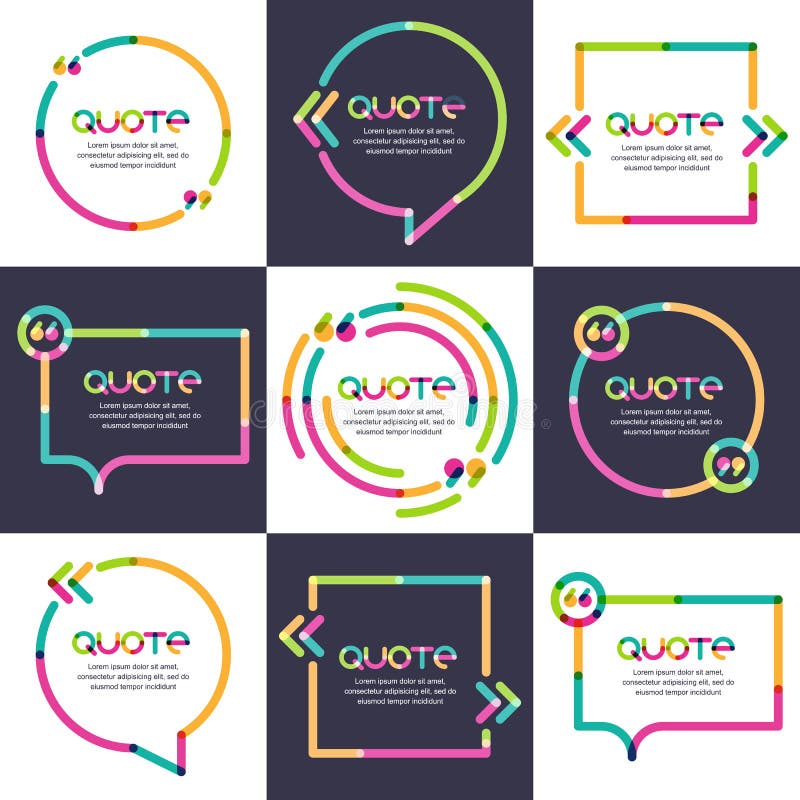 Vector Set of Quote Forms Template. Stock Vector - Illustration of ...