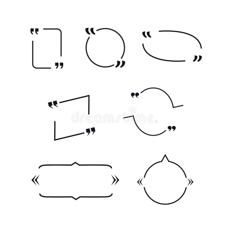 Vector Set of Quote Frames Isolated on White Background, Quotation ...