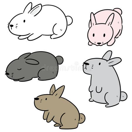 Vector set of rabbits stock vector. Illustration of cute - 144515903