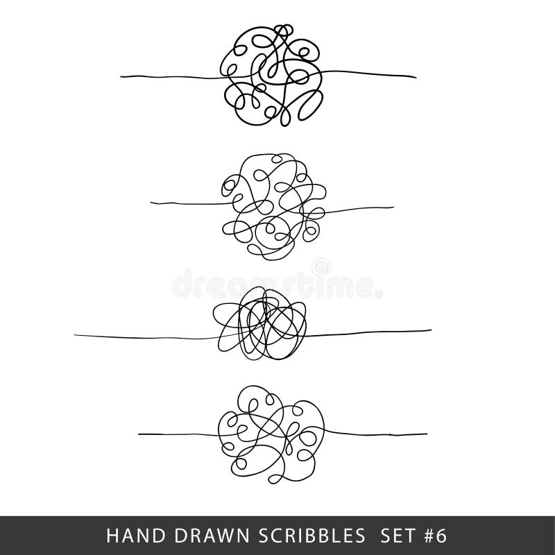 Vector Set of Random Chaotic Lines. Stock Vector - Illustration of ...