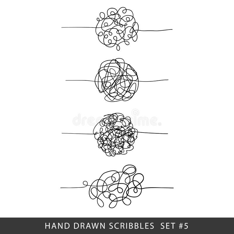 Vector Set of Random Chaotic Lines. Stock Vector - Illustration of ...