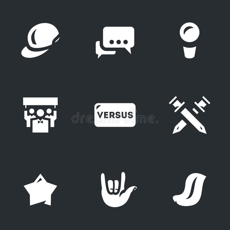 Vector Set of Rap Battle Icons. Stock Vector - Illustration of audio ...