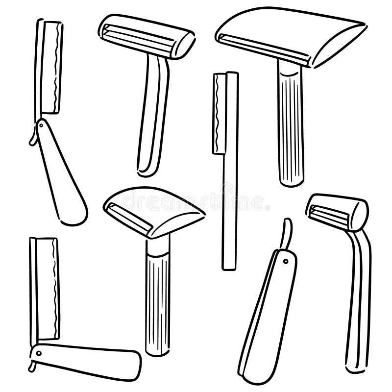Vector set of razor stock vector. Illustration of functional - 144520616