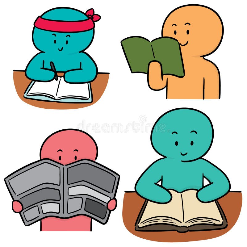 Vector set of reader stock vector. Illustration of object - 144516002