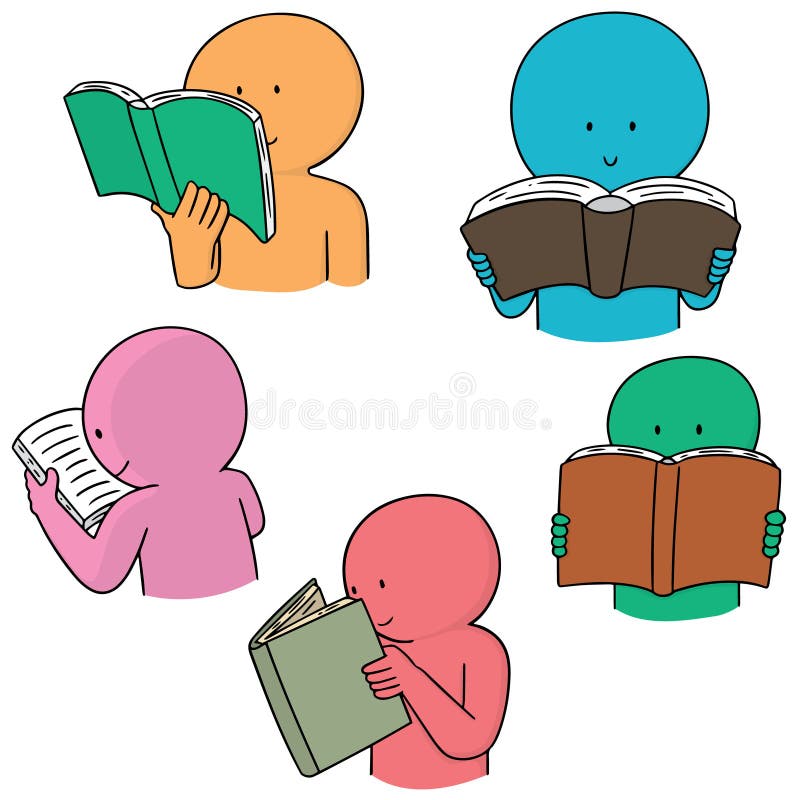 Vector set of reader stock vector. Illustration of read - 118250827