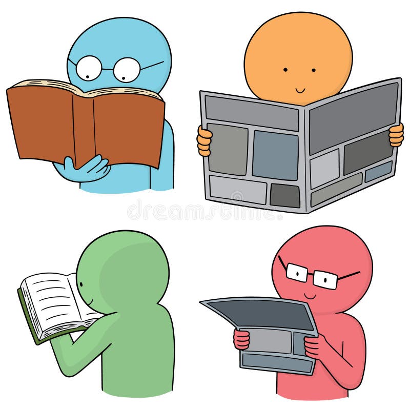 Vector set of reader stock vector. Illustration of read - 118250827