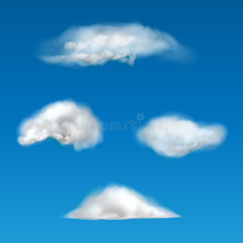 Vector Set of Realistic Clouds of Various Shapes. Stock Vector ...