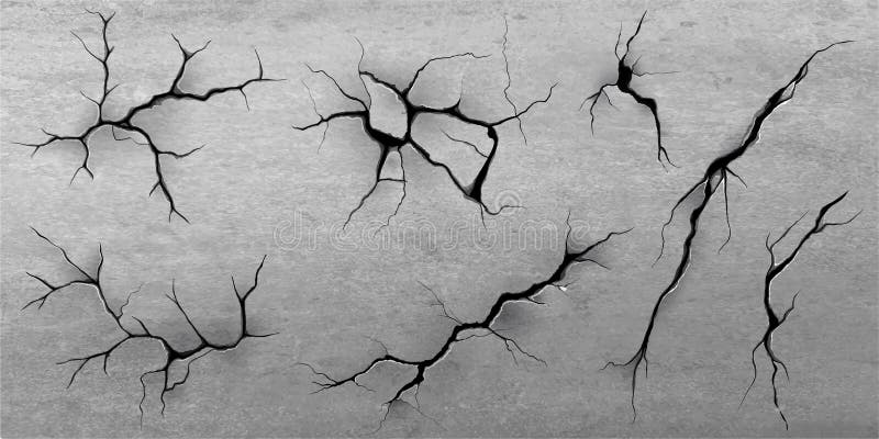 Cracked Surface Hole Vector Illustration Damage Destruction Stock ...