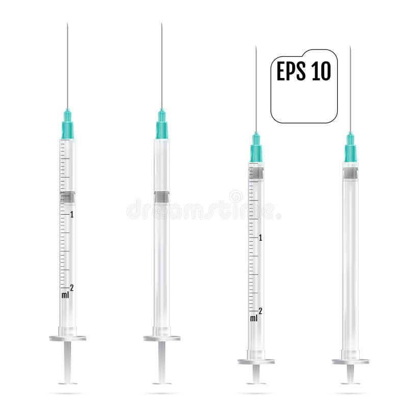 Realistic 3d Insulin Medical Syringe with Needle. Stock Vector ...