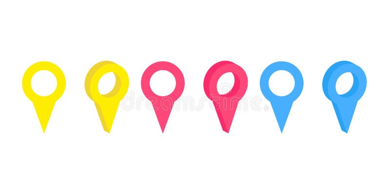 Vector Set of Realistic Isolated Map Pins on the White Background ...