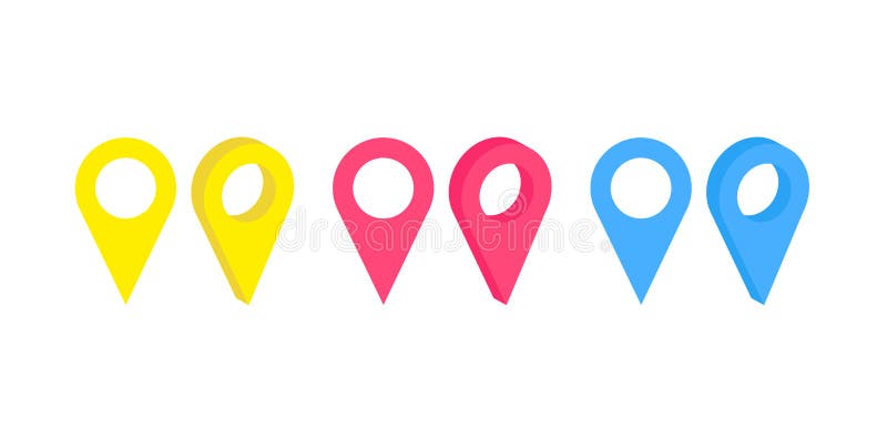 Vector Set of Realistic Isolated Map Pins on the White Background ...
