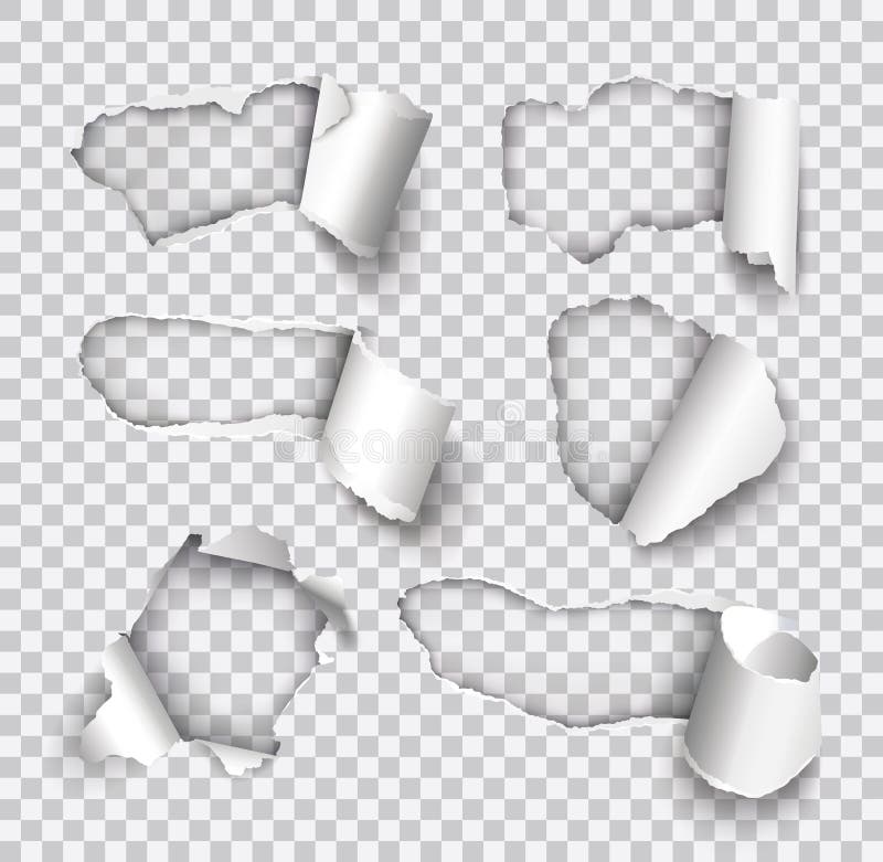 Vector Set of Realistic Torn Paper Holes with Rolled Edge on ...