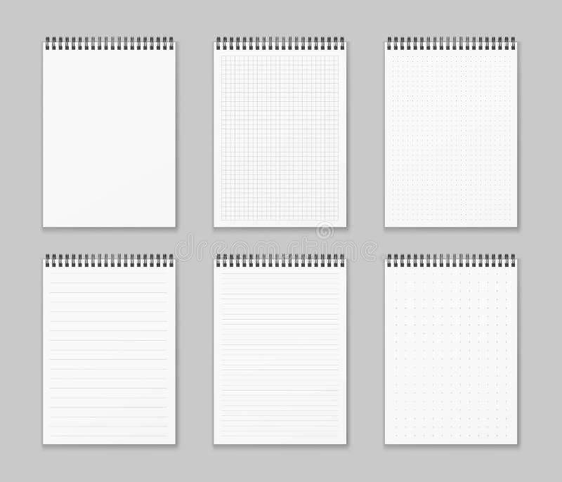 Vector Set of Realistic and Vertical Spiral Notebooks. Realistic ...