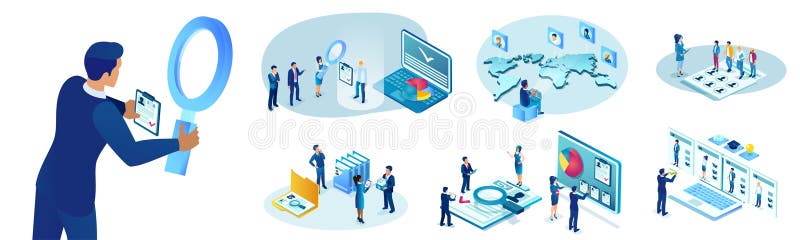 Vector Set Recruitment for Business and HR Management, Recruiting ...