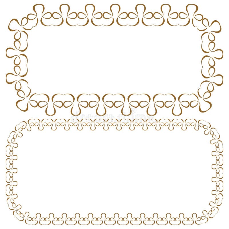 Vector Set of Rectangular Beautiful Frames Stock Vector - Illustration ...