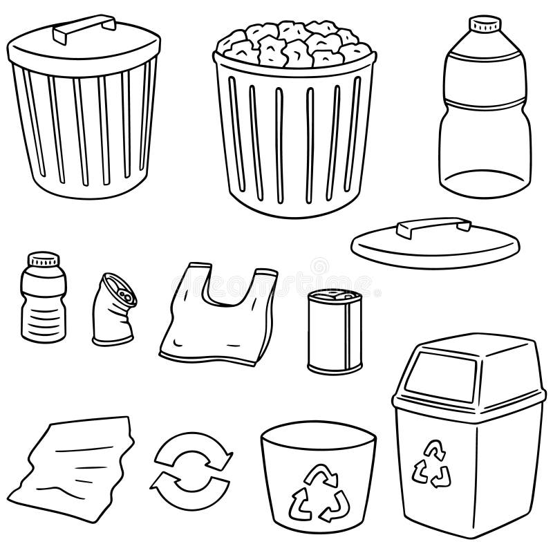 Vector Set of Recycle Garbage Stock Vector - Illustration of hand ...