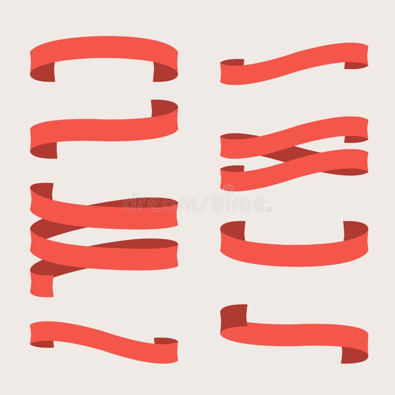Vector set of red ribbons stock illustration. Illustration of ...