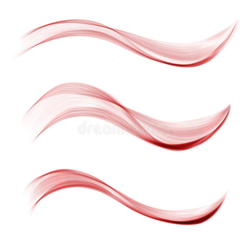 Vector Set of Red Waves on a White Background. Stock Vector ...