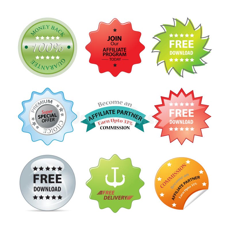 Vector Set of Retro Badges, Labels and Buttons Stock Vector ...