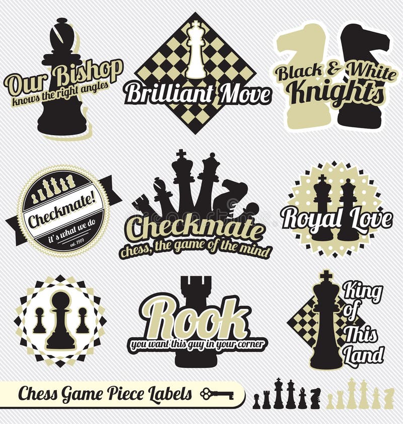 Chess stickers stock vector. Illustration of rook, teamwork - 24923196