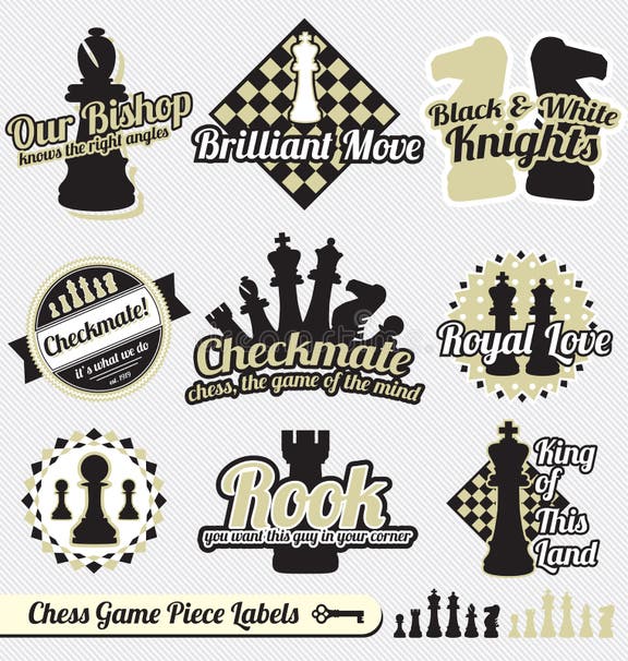 Vector Set: Retro Chess Labels and Stickers Stock Vector - Illustration ...