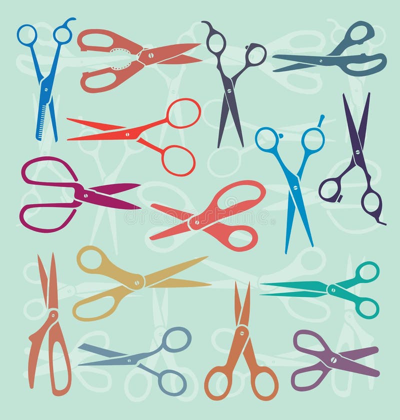 Vector set of scissors stock vector. Illustration of shears - 8515992