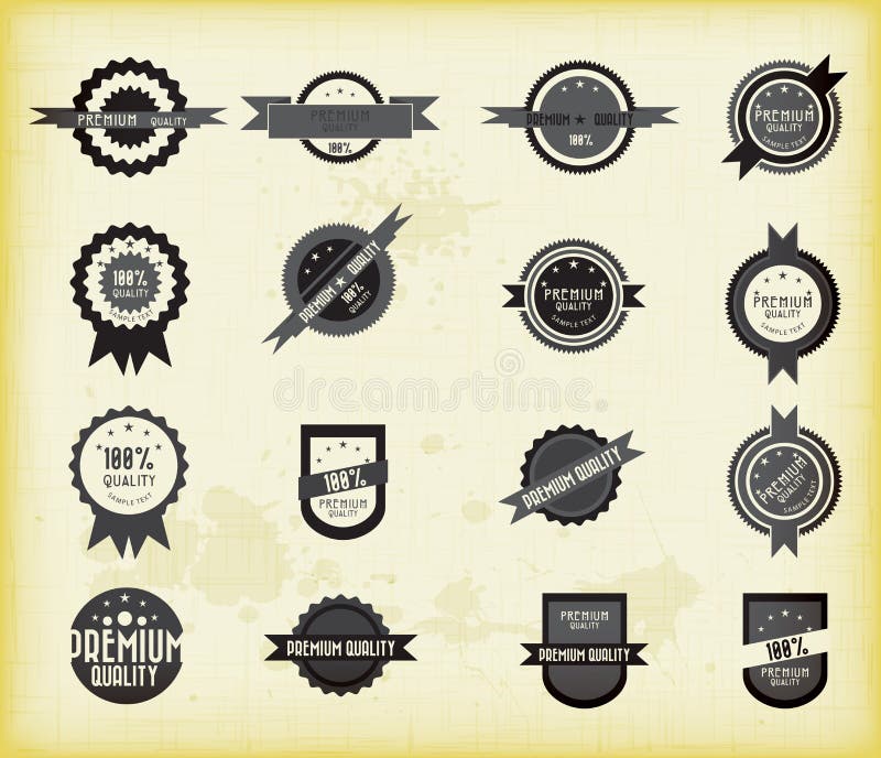 Vector set of retro labels stock illustration. Illustration of retro ...