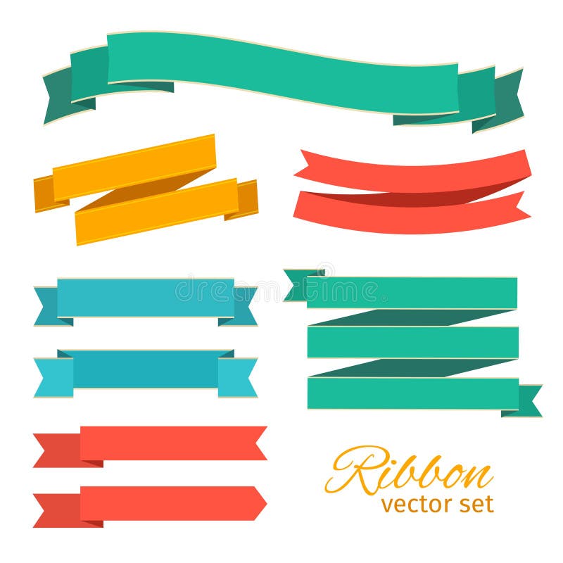 Vector Set of Ribbons Vintage Style for Design Stock Vector ...