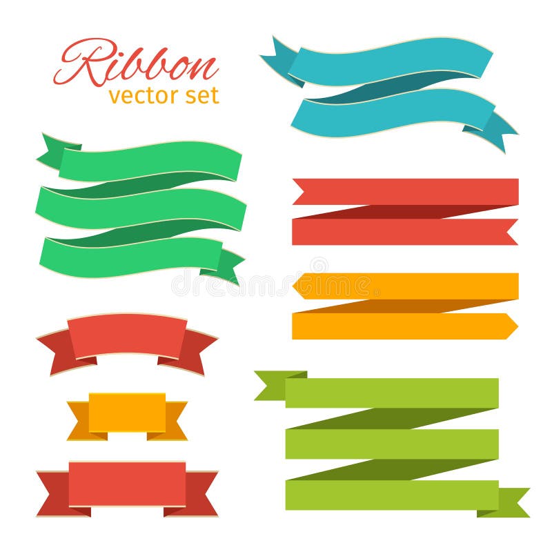 Vector Set of Ribbons Vintage Style for Design Stock Vector ...