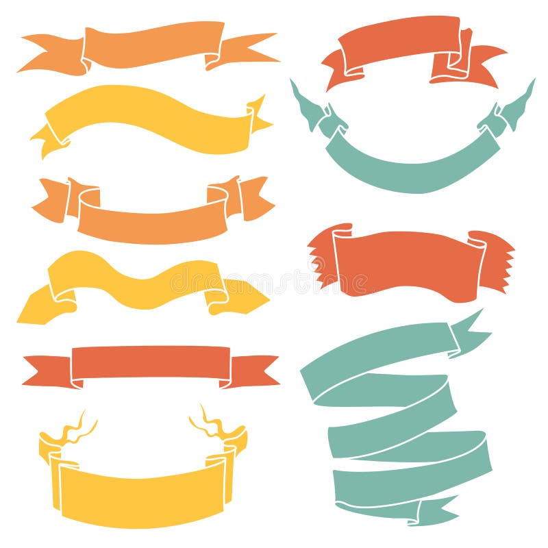 Vector Set of Ribbons for Your Text Stock Vector - Illustration of ...