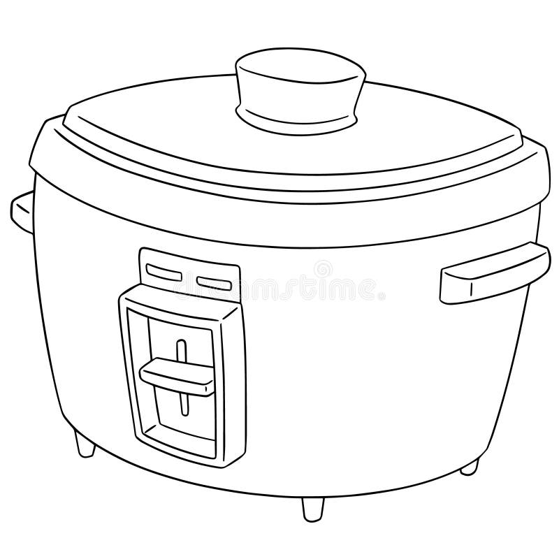 Vector set of rice cooker stock vector. Illustration of interior ...