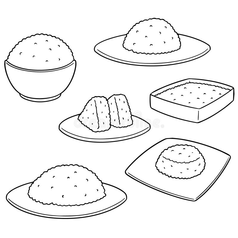 Vector set of rice stock vector. Illustration of asian - 118253570