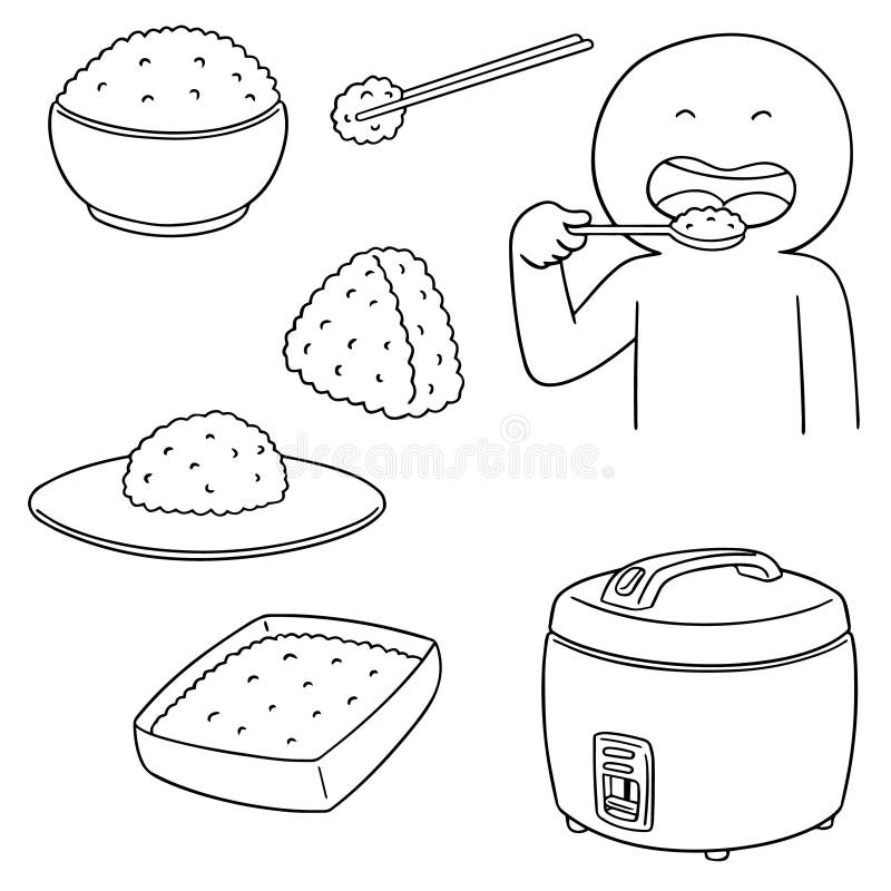 Vector set of rice stock vector. Illustration of graphic - 118135889