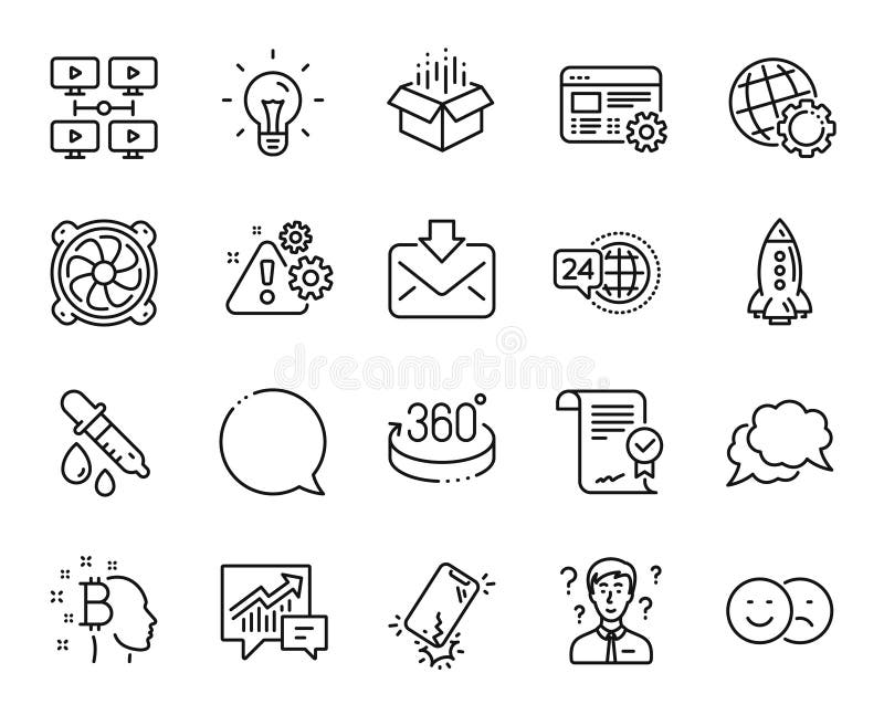 Vector Set of Rocket, Like and Speech Bubble Line Icons Set. Vector ...