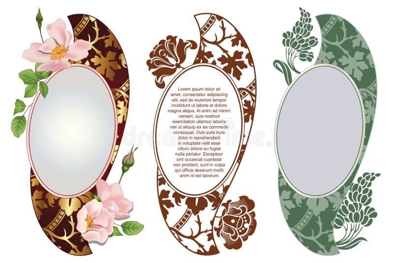 Romantic Label Flowers Floral Decoration Template Stock Illustration ...