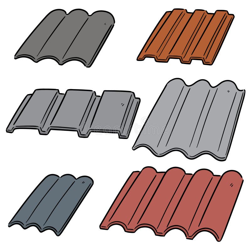 Vector set of roof tile stock vector. Illustration of element - 391866047